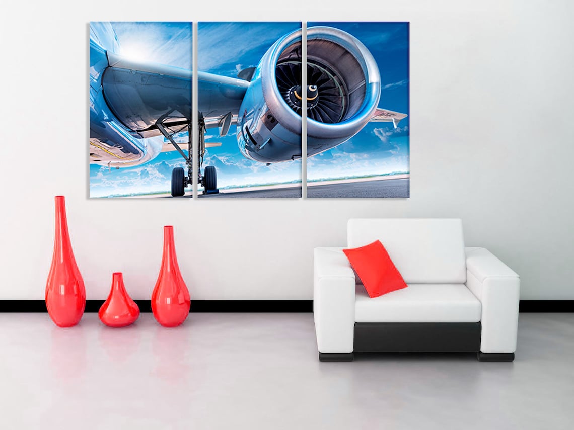Plane canvas Plane photo Plane wall art Canvas Canvases set of | Etsy