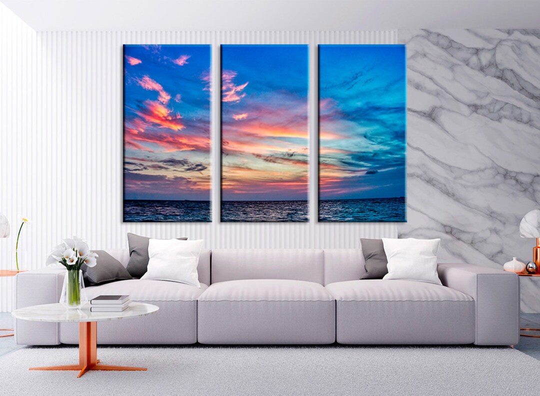 Sea Sunset Landscape Canvas Sunset Wall Art Nature Canvas Sunset ...