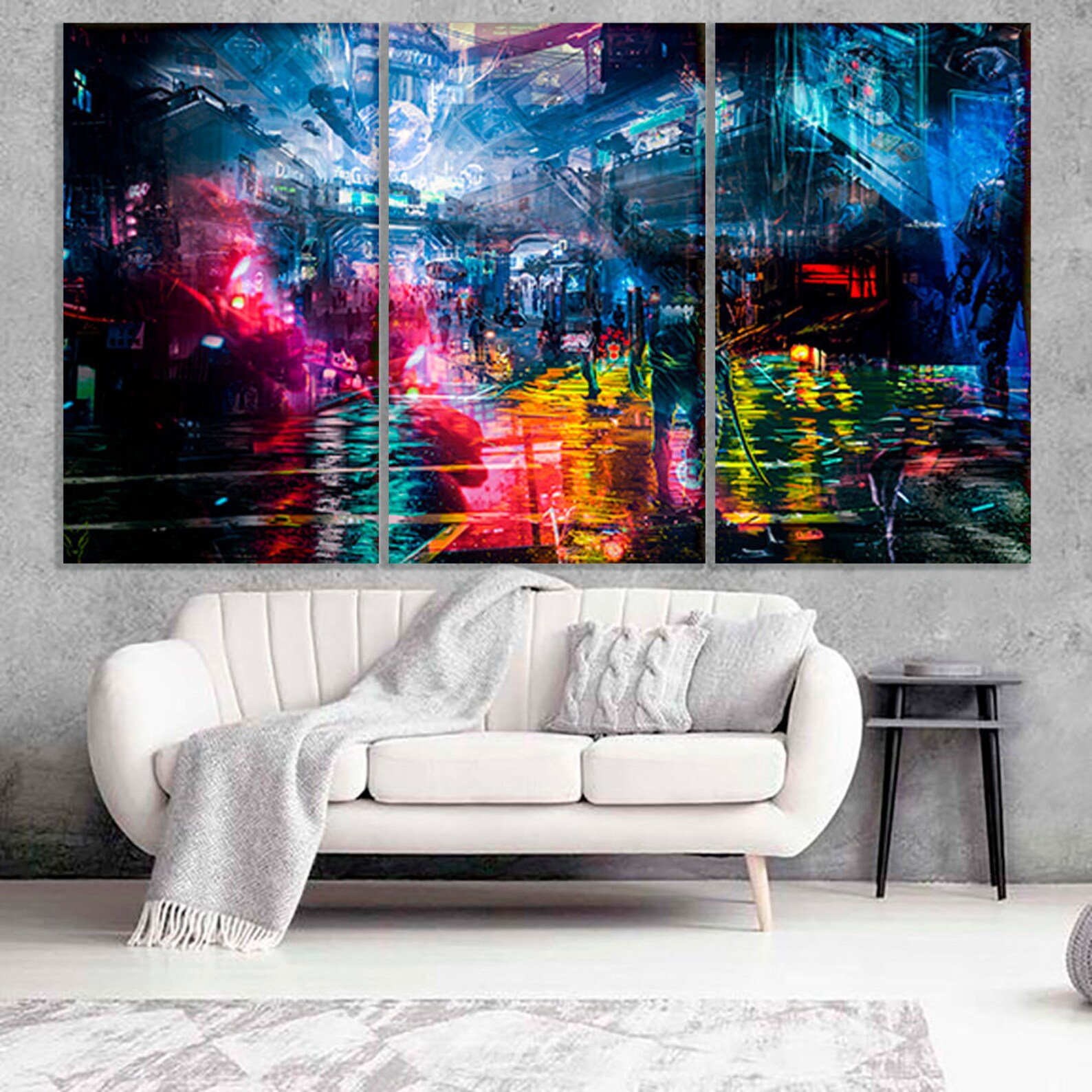 City Abstract Canvas Abstract City Art Abstract City Painting - Etsy