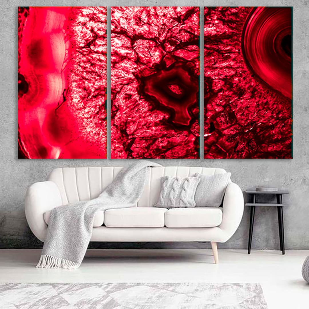 Ruby Wall Art Ruby Decor Ruby Art Abstract Modern Art Abstract - Etsy