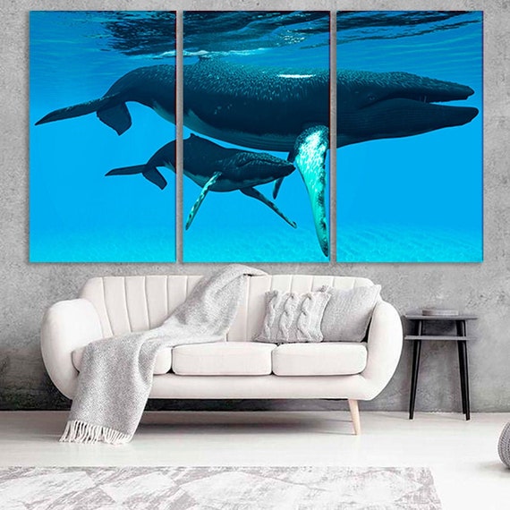 Whales Canvas Whales Poster Whales Print Canvas Set of Whales - Etsy