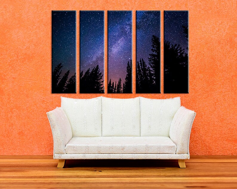 Night Starry Sky Landscape Poster Print Art Night Landscape on | Etsy
