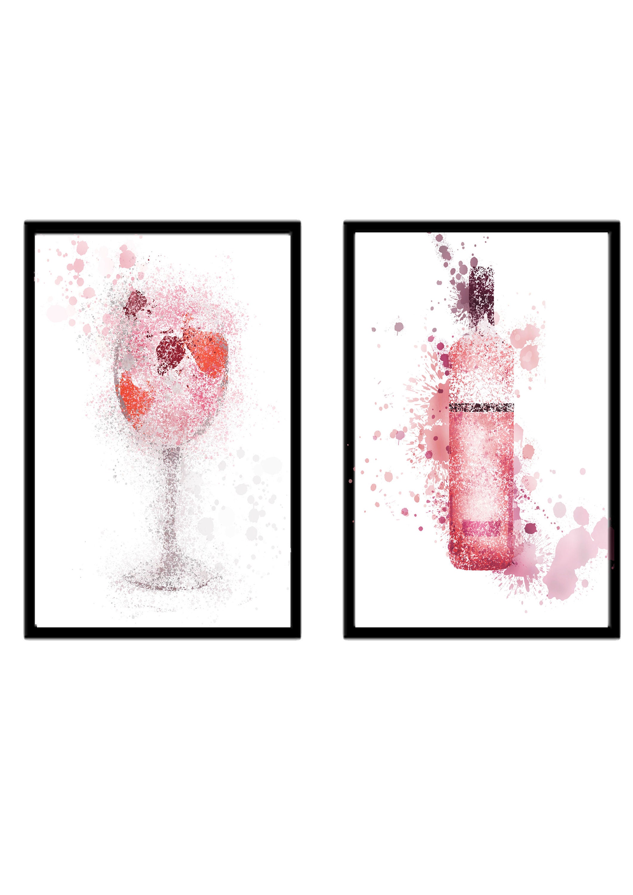 Pink Gin and Glass Double Pack Alcohol Print Gift Wall Art - Etsy