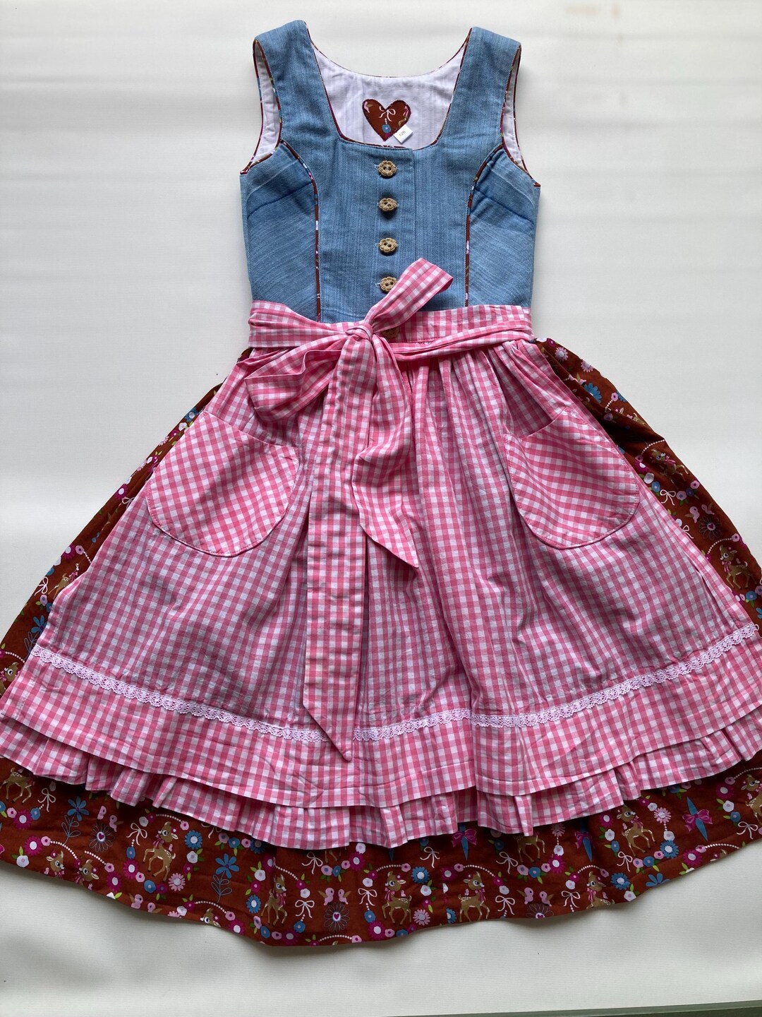 Children's Dirndl With Upcycled Elements, Size 128, Consisting of a ...