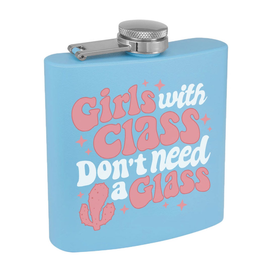 Girls With Class Stainless Steel Flask, Cute Country Western Style ...