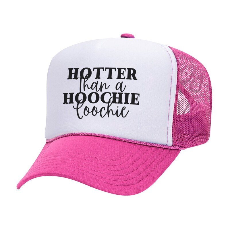 Hotter Than A Hoochie Trucker Cap, Cute Trucker Hat, Cowgirl Truck Hat ...