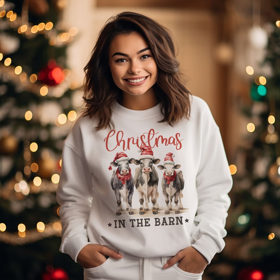 Christmas in the Barn Unisex Crewneck Sweatshirt, Holiday Apparel ...
