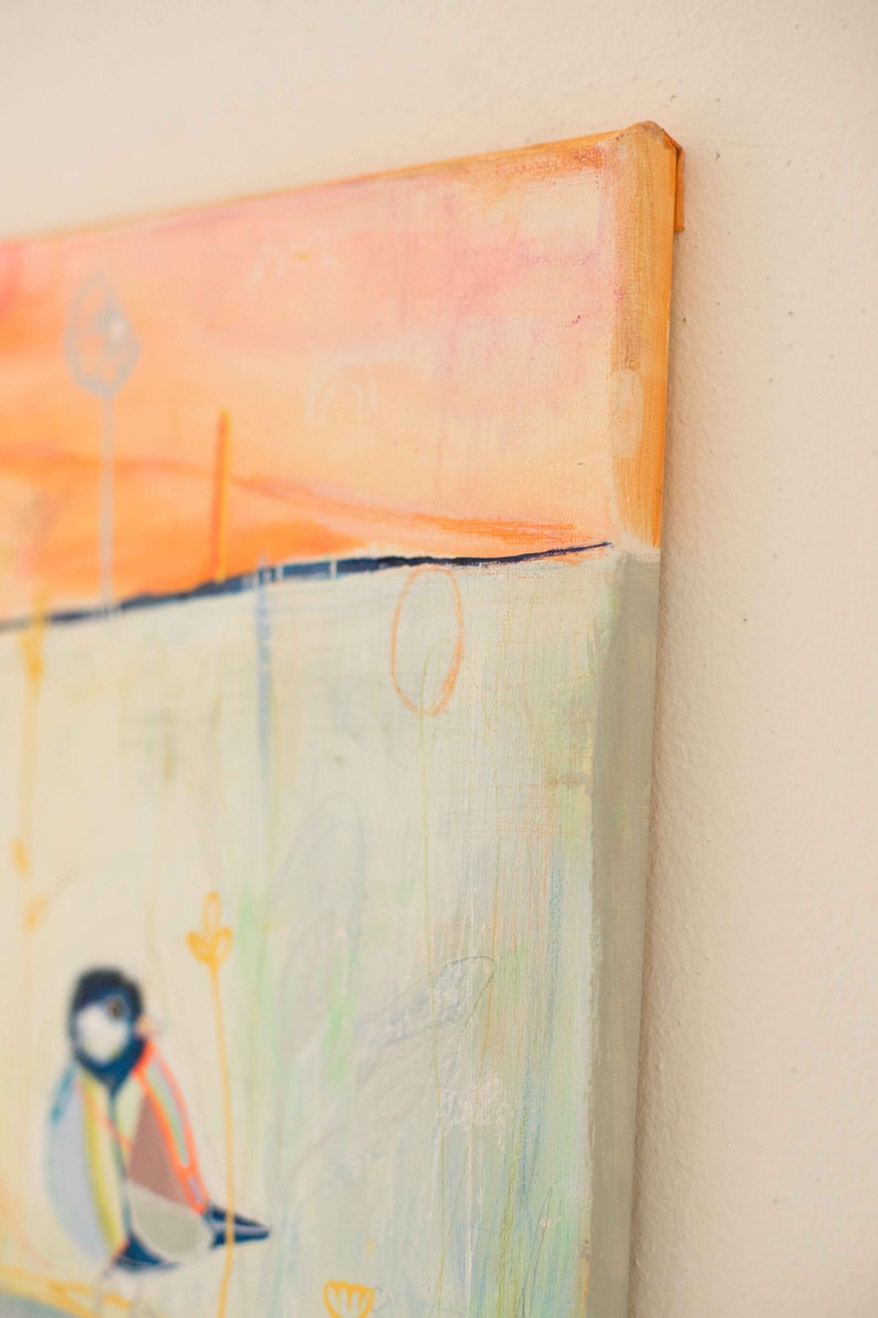Buntes Acrylbild Auf Leinwand, Bild, Abstrakte Malerei, Neon Farben ...