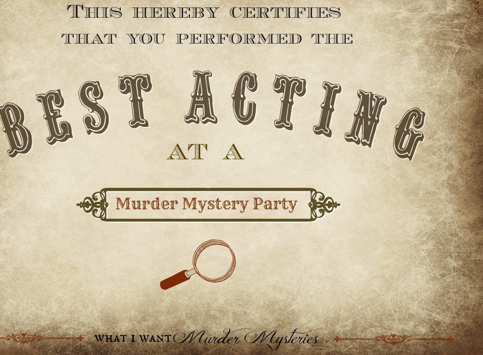 Murder Mystery Party Award Certificates I Western Murder Mystery Party ...
