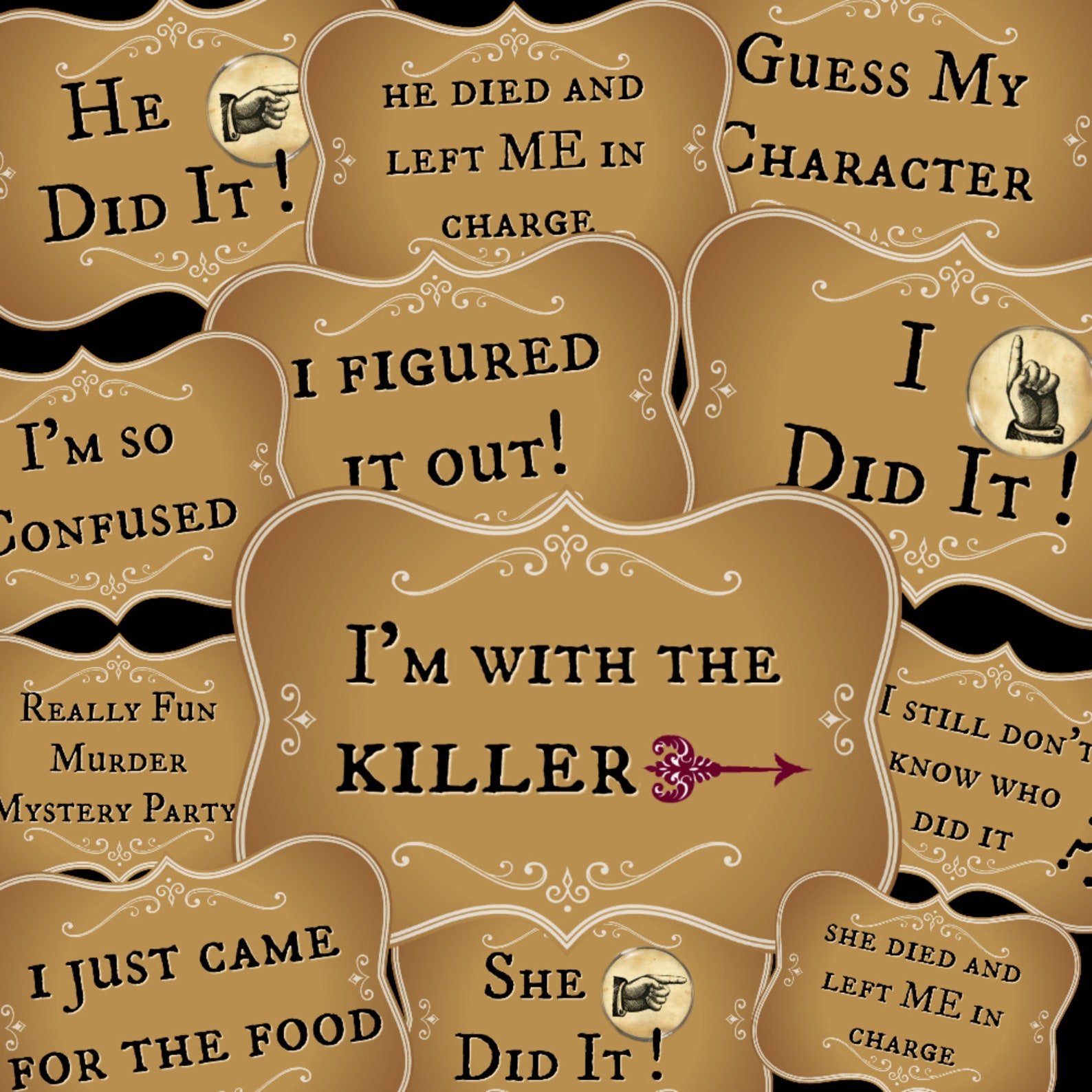 LARGE Photo Booth Party Props for the Murder Mystery Murder - Etsy