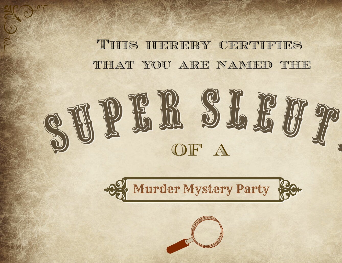 Murder Mystery Party Award Certificates I Western Murder - Etsy UK