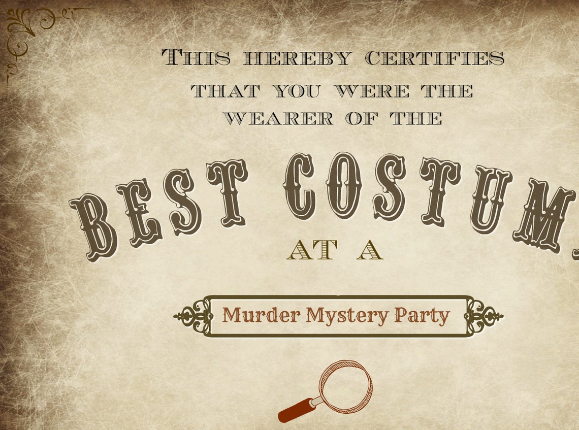 Murder Mystery Party Award Certificates I Western Murder Mystery Party ...