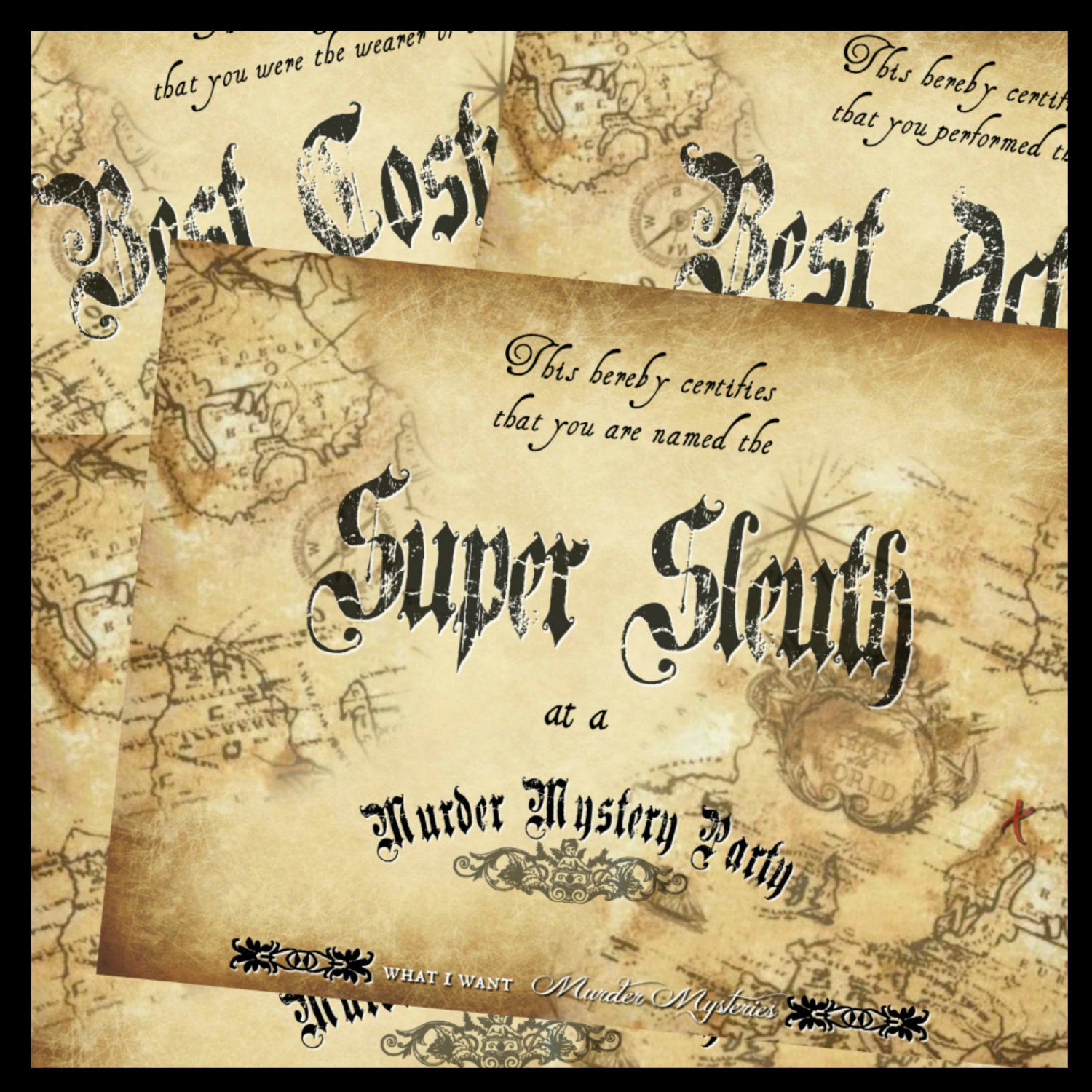 Pirate Themed Murder Mystery Party Award Certificates Printable - Pack ...