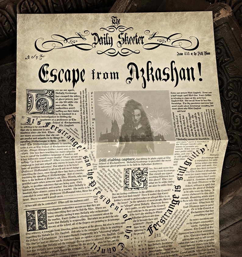 Wizard Newspaper Article Printable Murder Mystery Party Prop - Etsy Canada