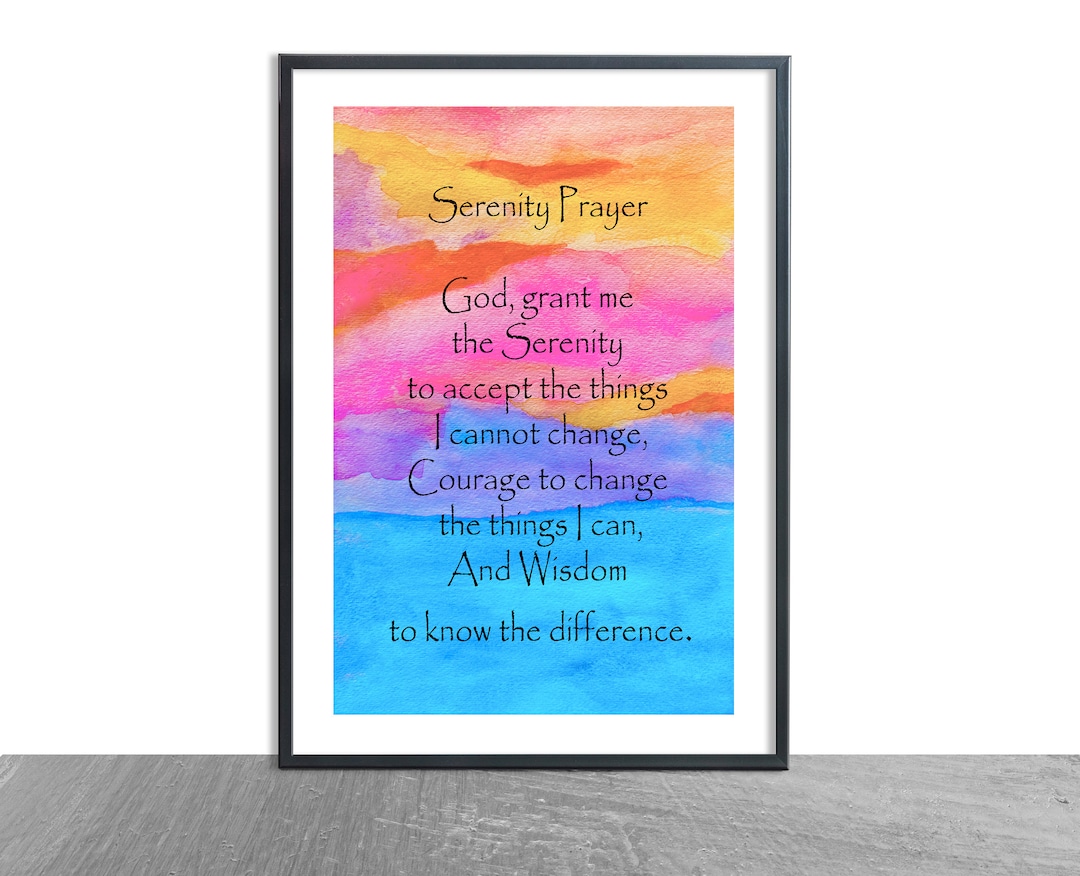 SERENITY PRAYER Watercolor Print, AA Prayer Art Print, Sobriety ...