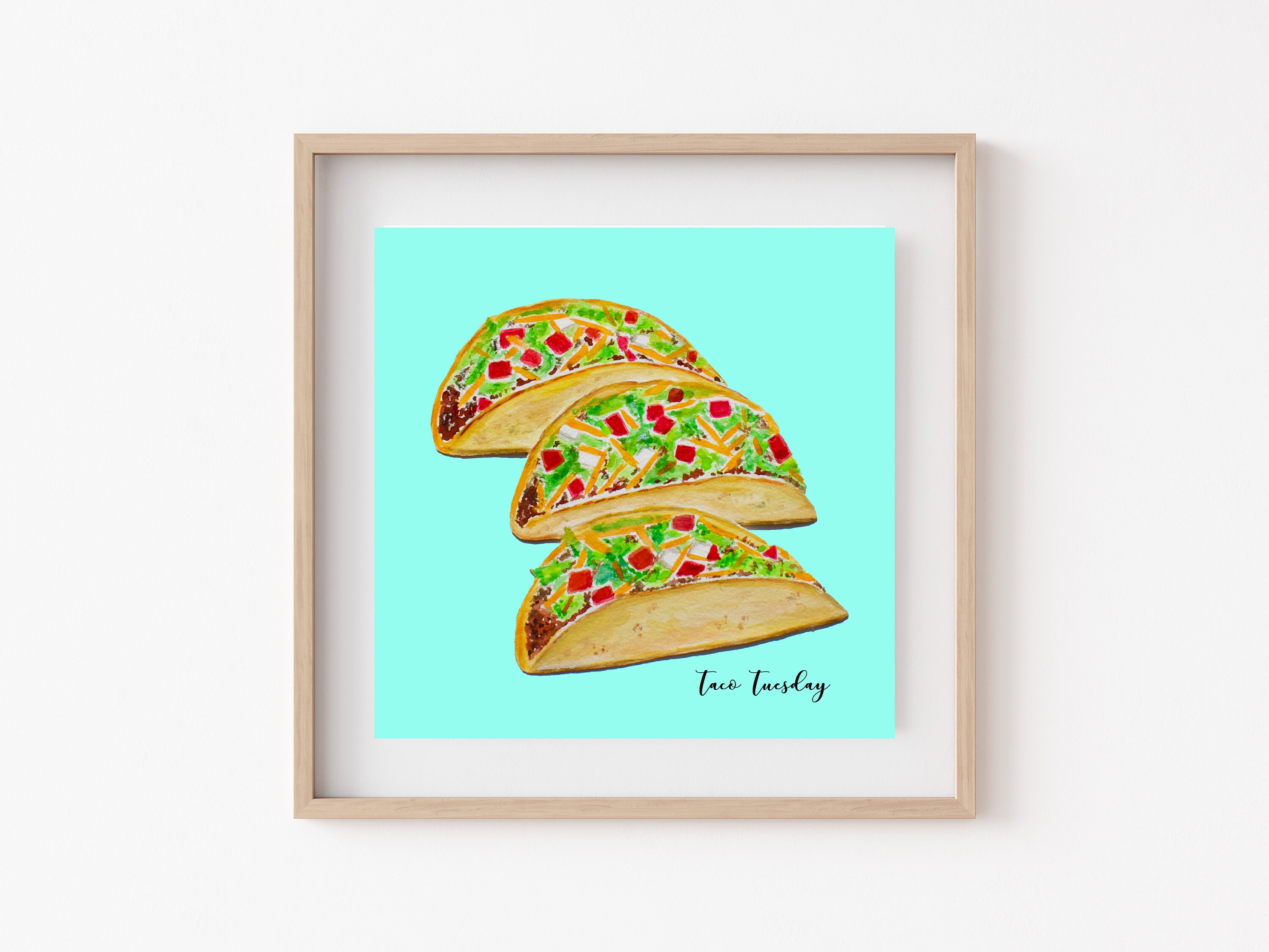TACOS WATERCOLOR Art Print 12 X 12 Mexican Food Wall Art - Etsy