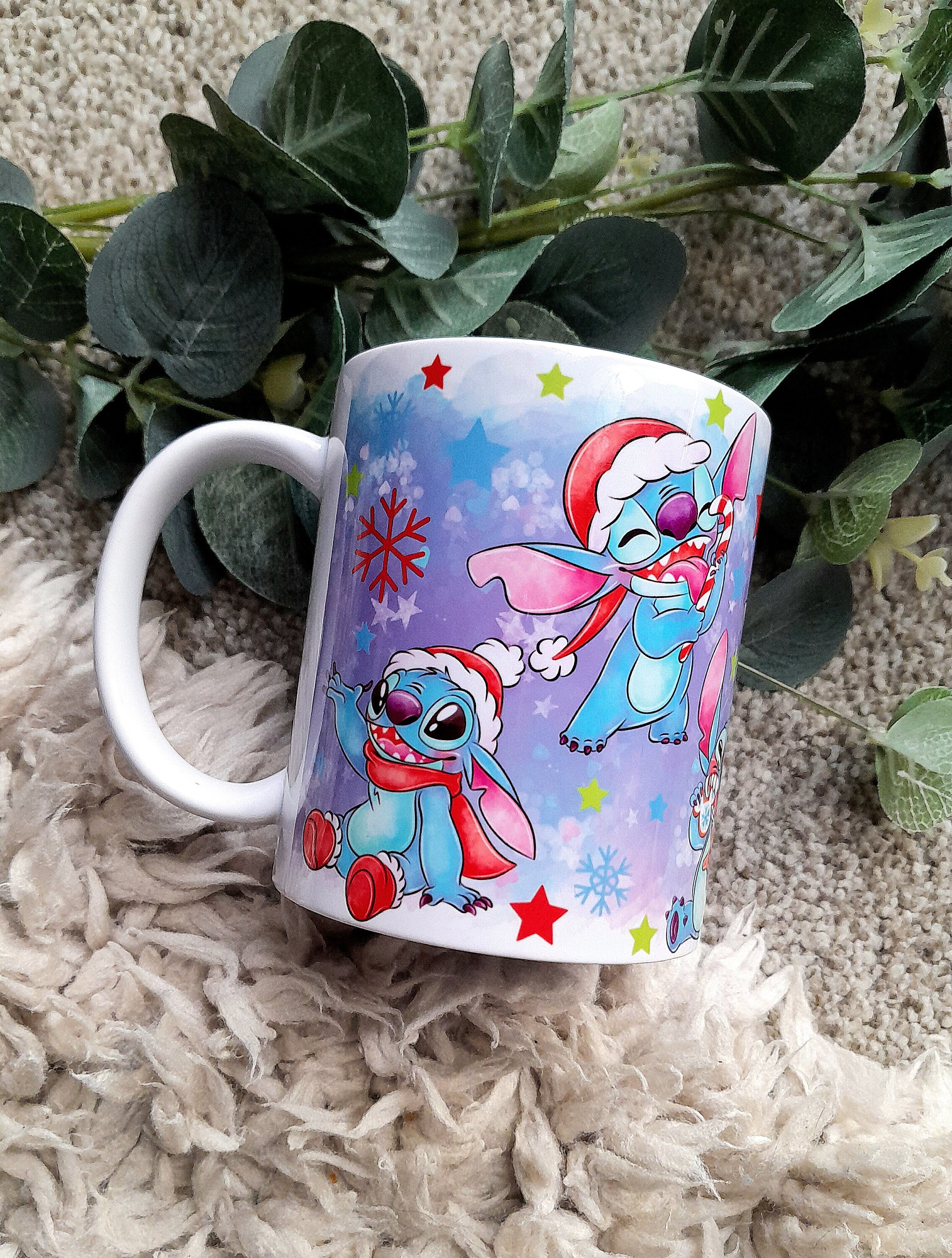 Stitch Character Mug, Christmas Stitch, Disney Coffee Mug, Birthday ...