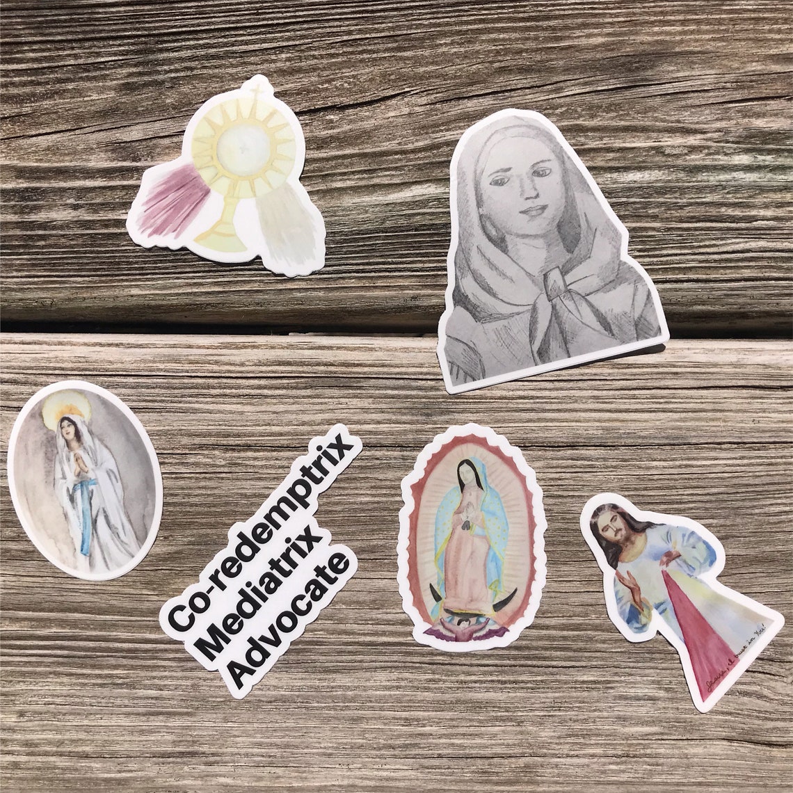 Divine Mercy Catholic Sticker. Vinyl Watercolor Sticker. Waterproof for ...