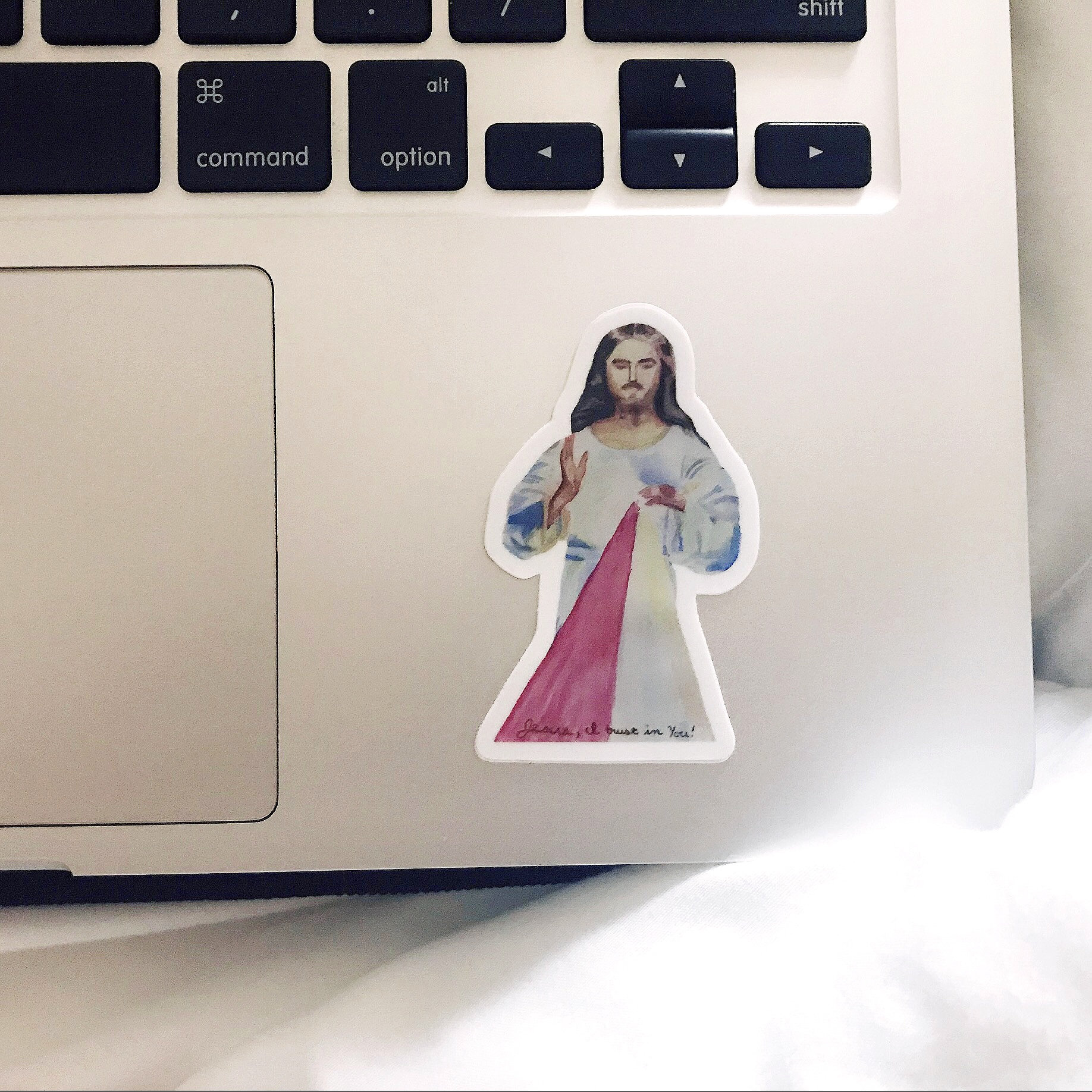 Divine Mercy Catholic Sticker. Vinyl Watercolor Sticker. Waterproof for ...