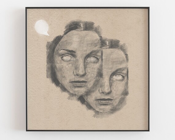 Twins Horror Art Portrait - Etsy