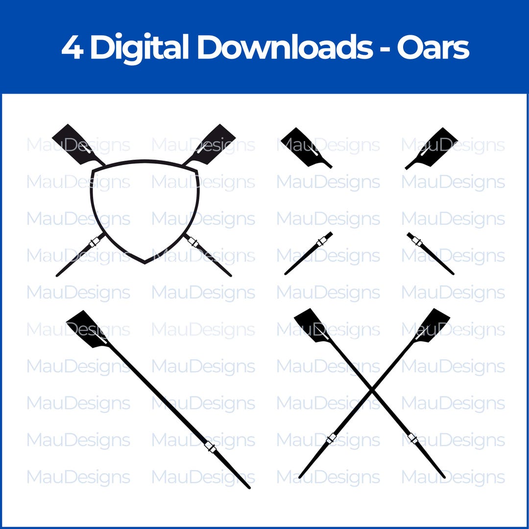Rowing Clipart SVG & PNG Files - Four Rowing Specific Oar Designs ...