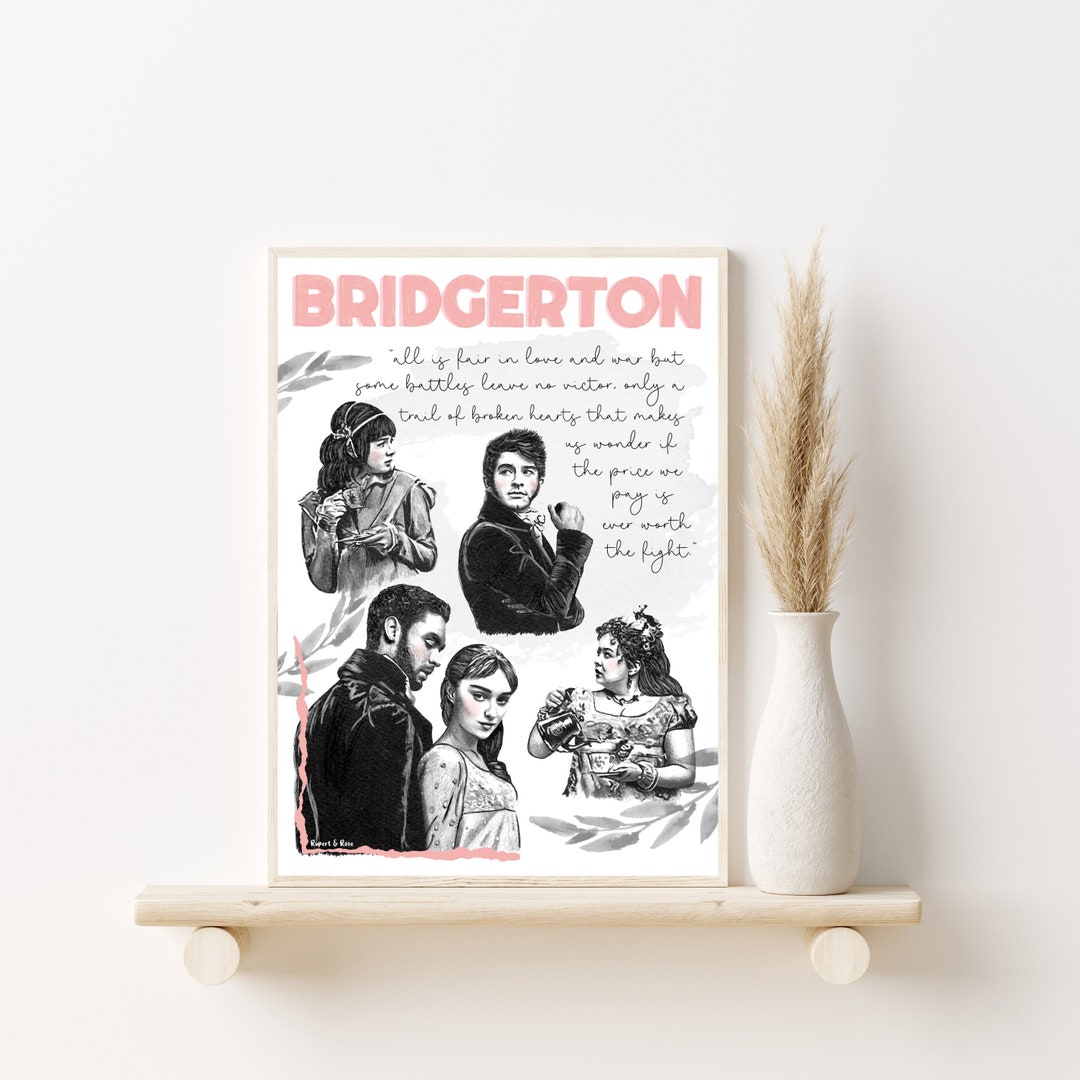 Bridgerton Hand Drawn A4 Art Print | Bridgerton Print | Wall Art | Home ...