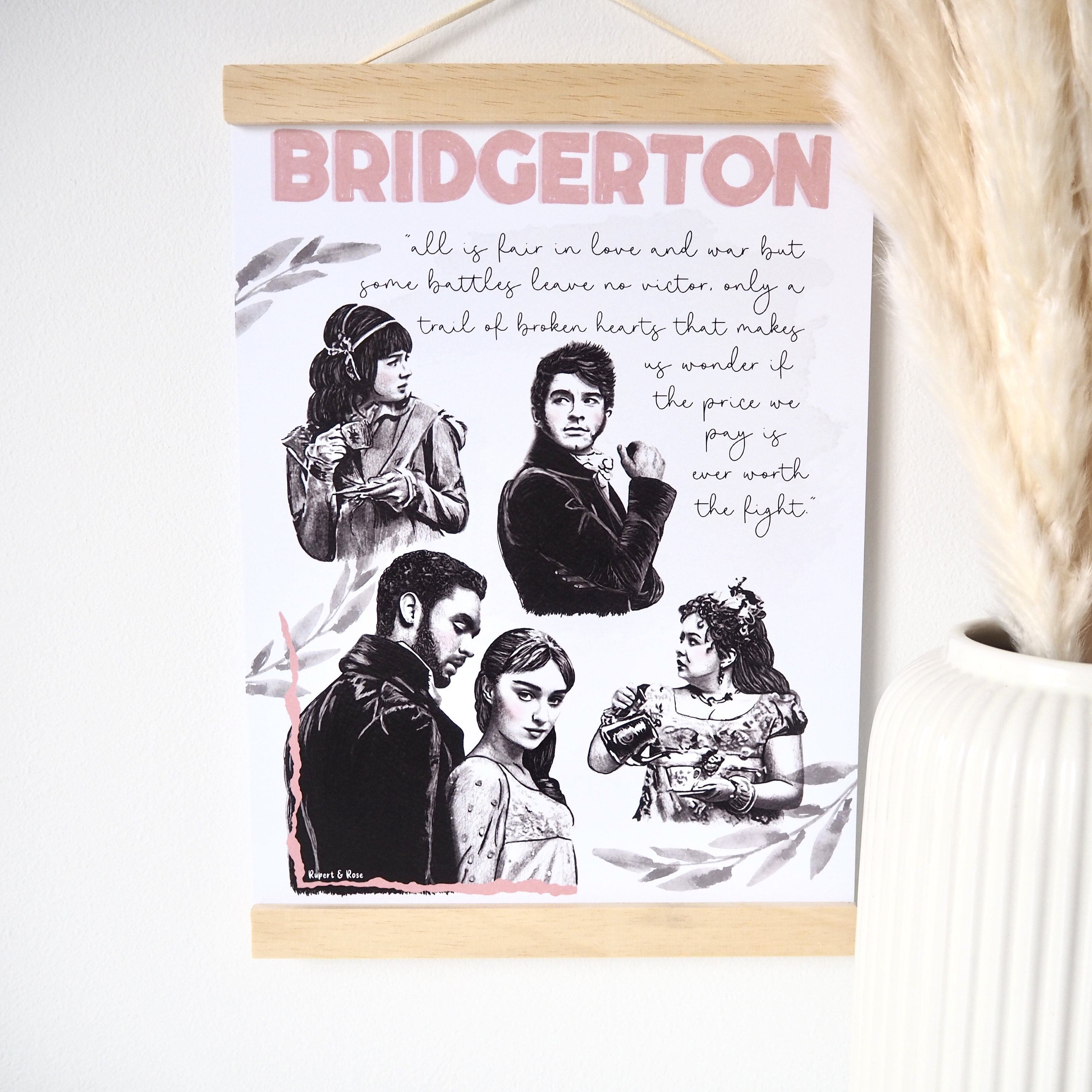 Bridgerton Hand Drawn A4 Art Print Bridgerton Print Wall | Etsy