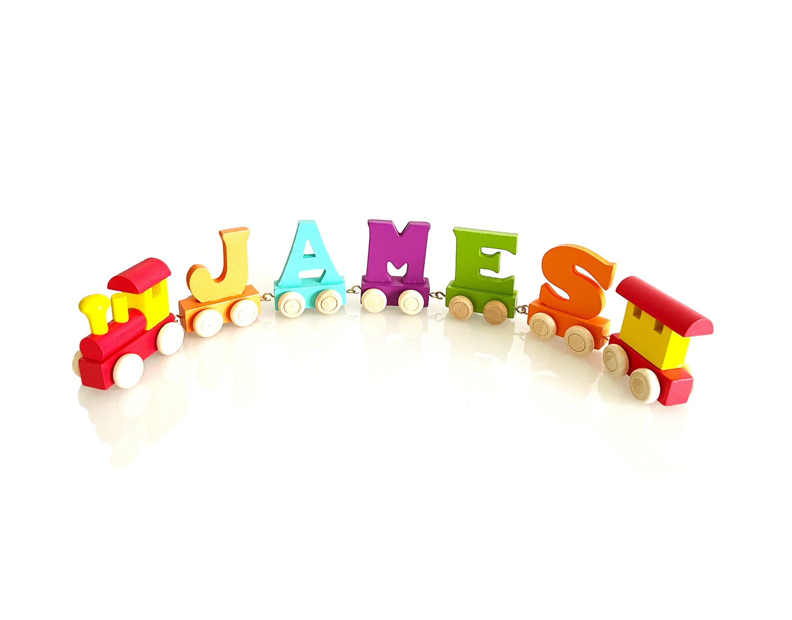 Personalised Letter Train Multi Coloured Wooden Train With - Etsy UK