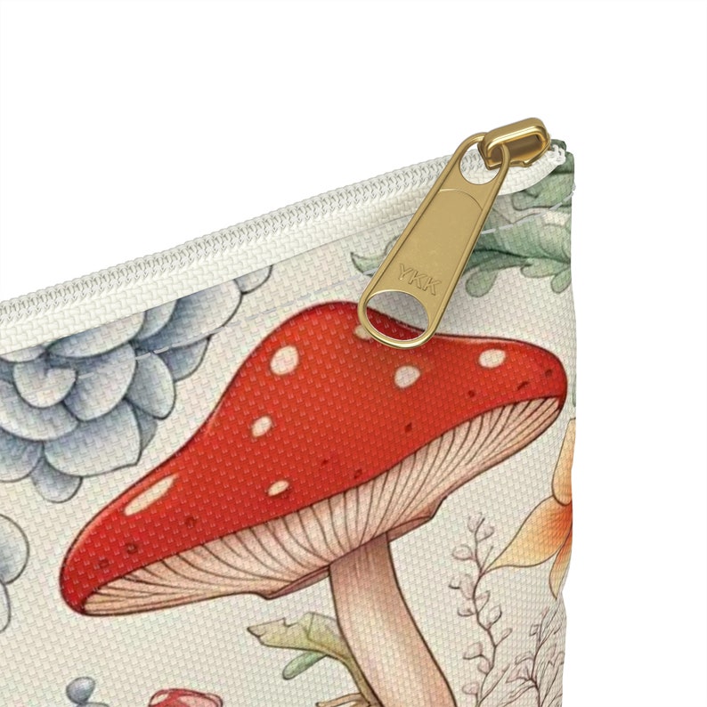 Cottagecore Accessory Pouch, Makeup Bag, Pencil Case-floral Mushrooms ...