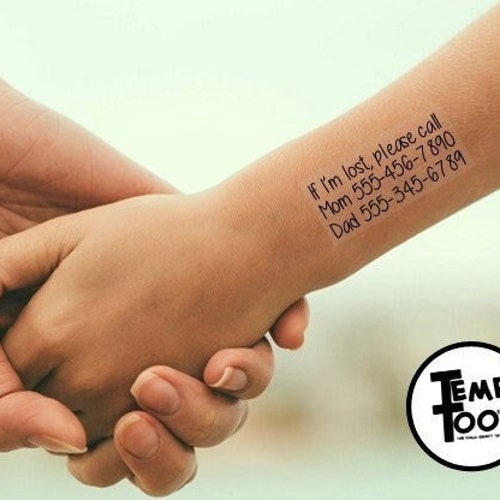 Temptoo the Child Safety Tattoos Safety ID Tattoos - Etsy