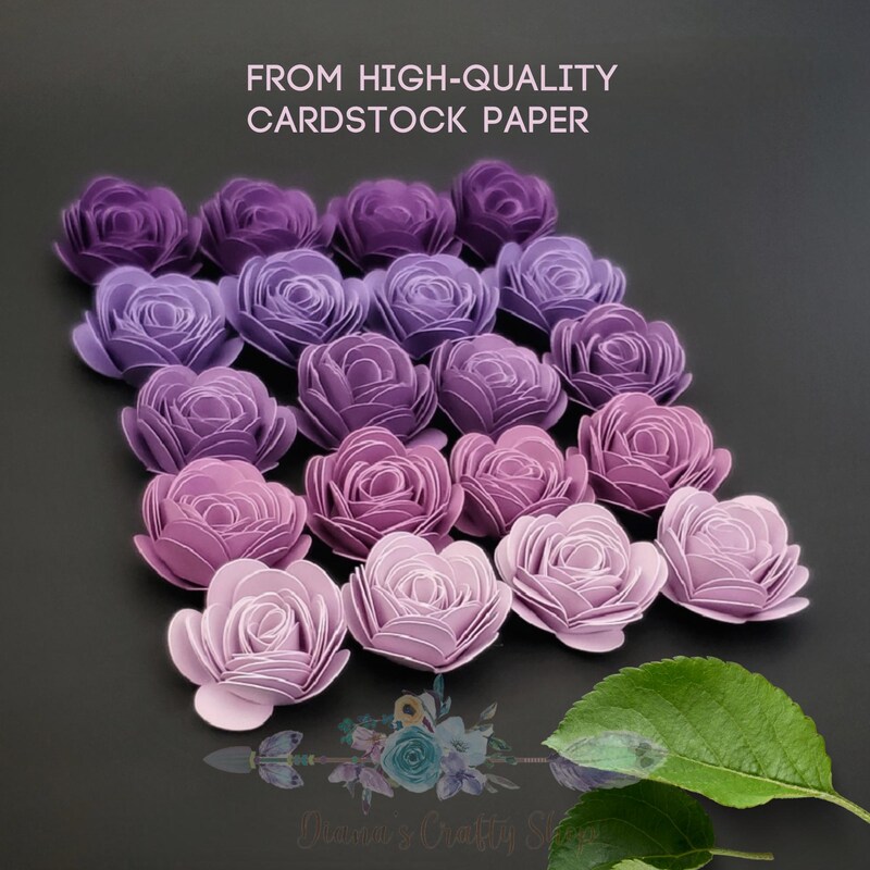 Purple Paper Flowers - Etsy
