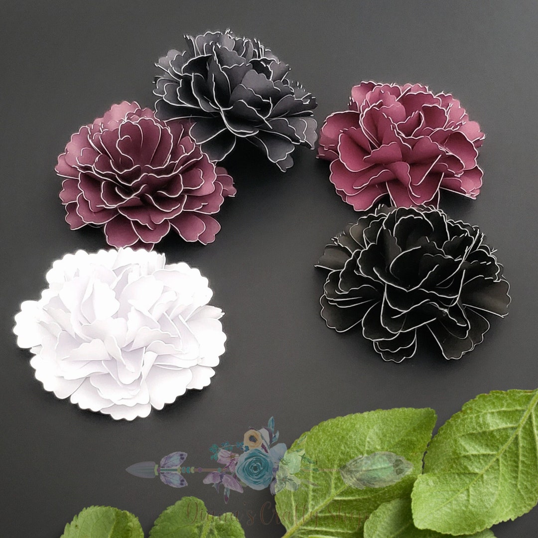 Handmade Paper Carnations, Romance Set, 3D Flowers, Embellishments ...