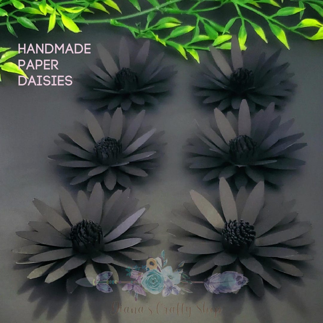 Gothic Inspired Handmade Paper Daisies, Unique Handcrafted Floral ...