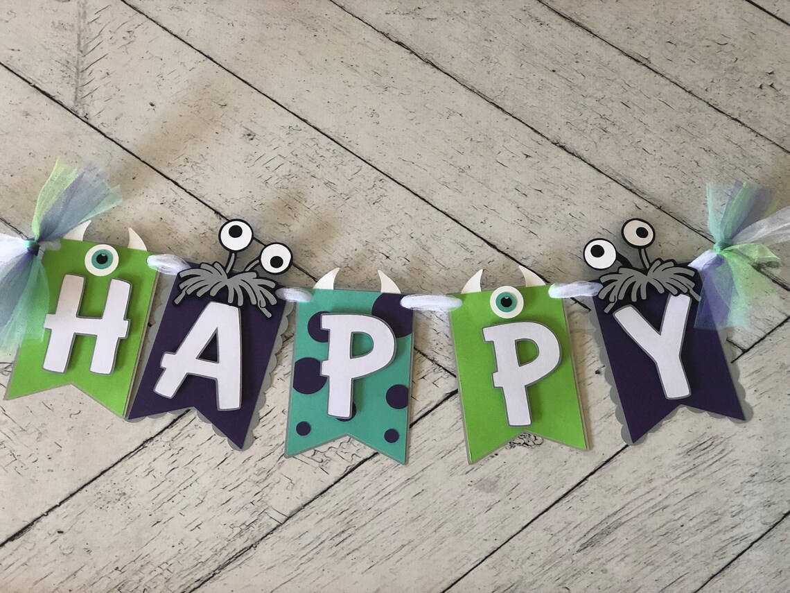 Monsters Inc Birthday Banner Monster Birthday Banner Sully - Etsy