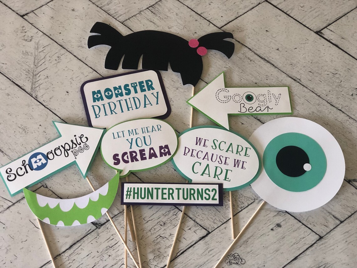 Monsters Inc Photo Props,monsters Inc Birthday Party, Mike Wasowski ...