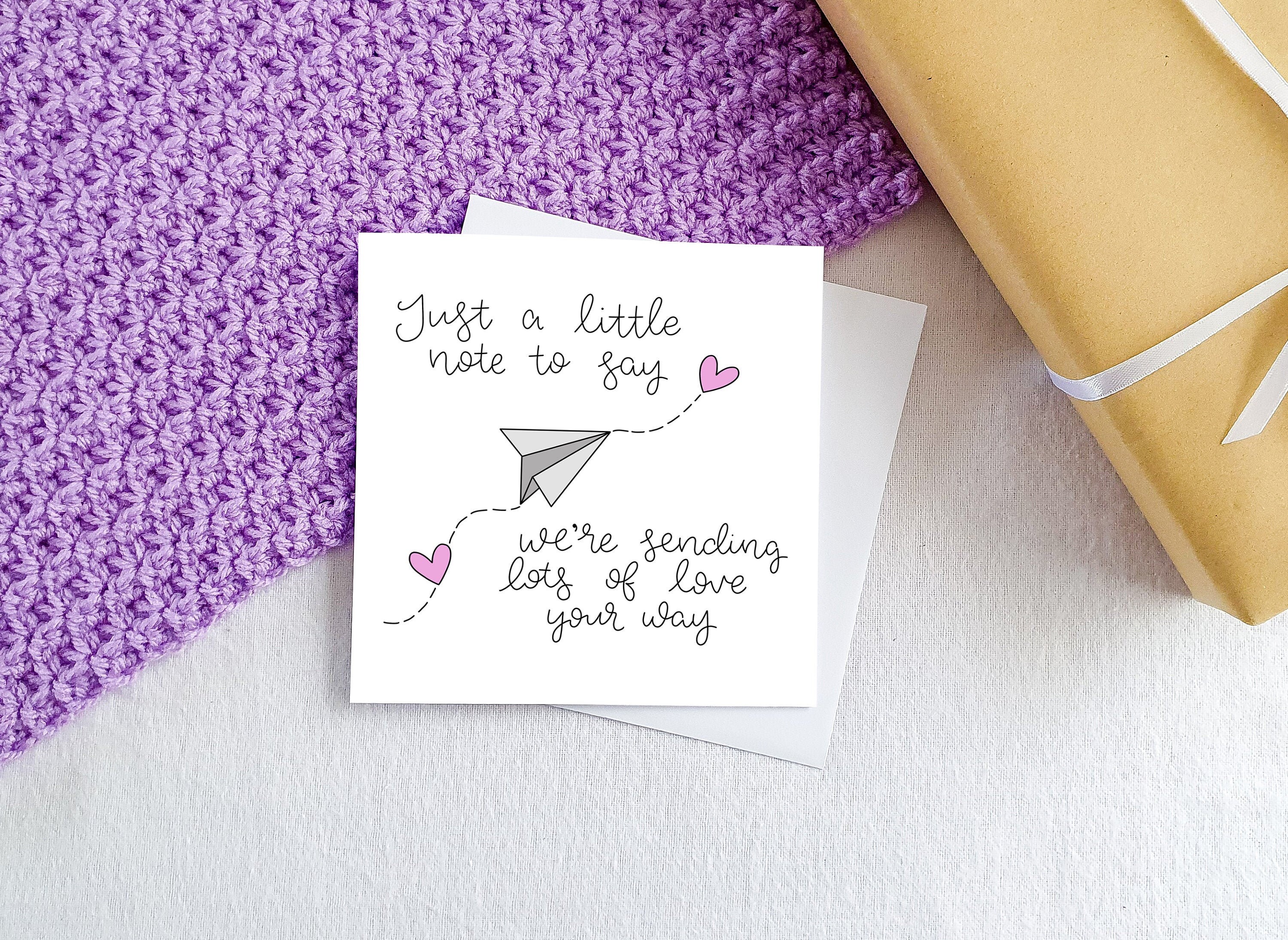 Paper Thinking Of You Cards A little Note Handmade card Greeting Cards ...