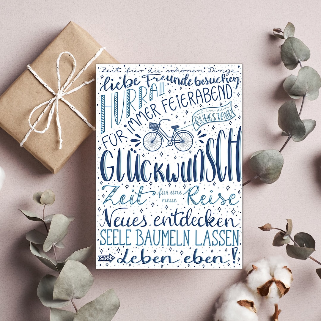 Karte Ruhestand, Abschiedskarte Kollege, Danke sagen, Glückwunsch ...