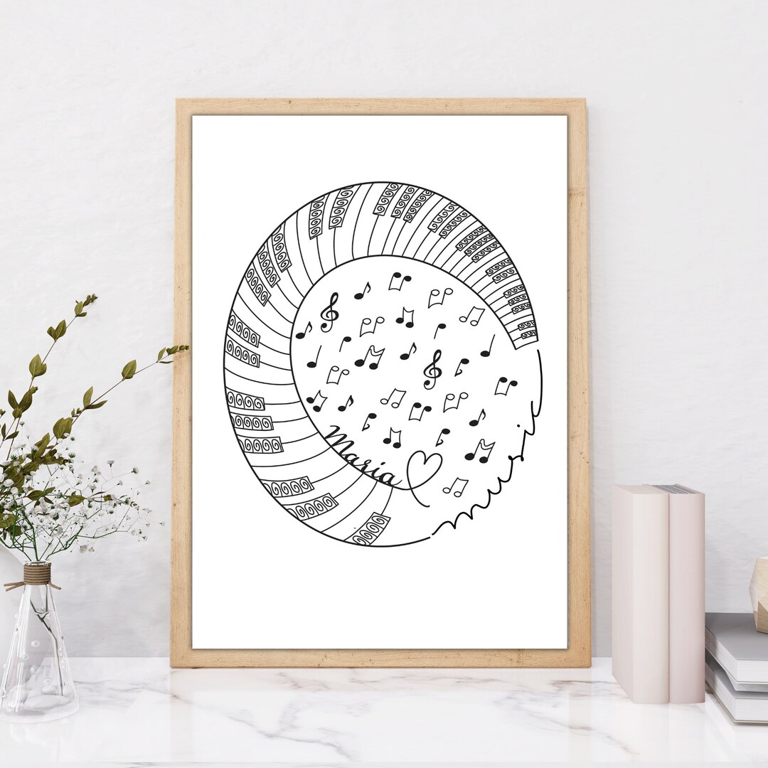 Music Poster Piano Keys Art Print | Great Music Teacher Gift | Music ...