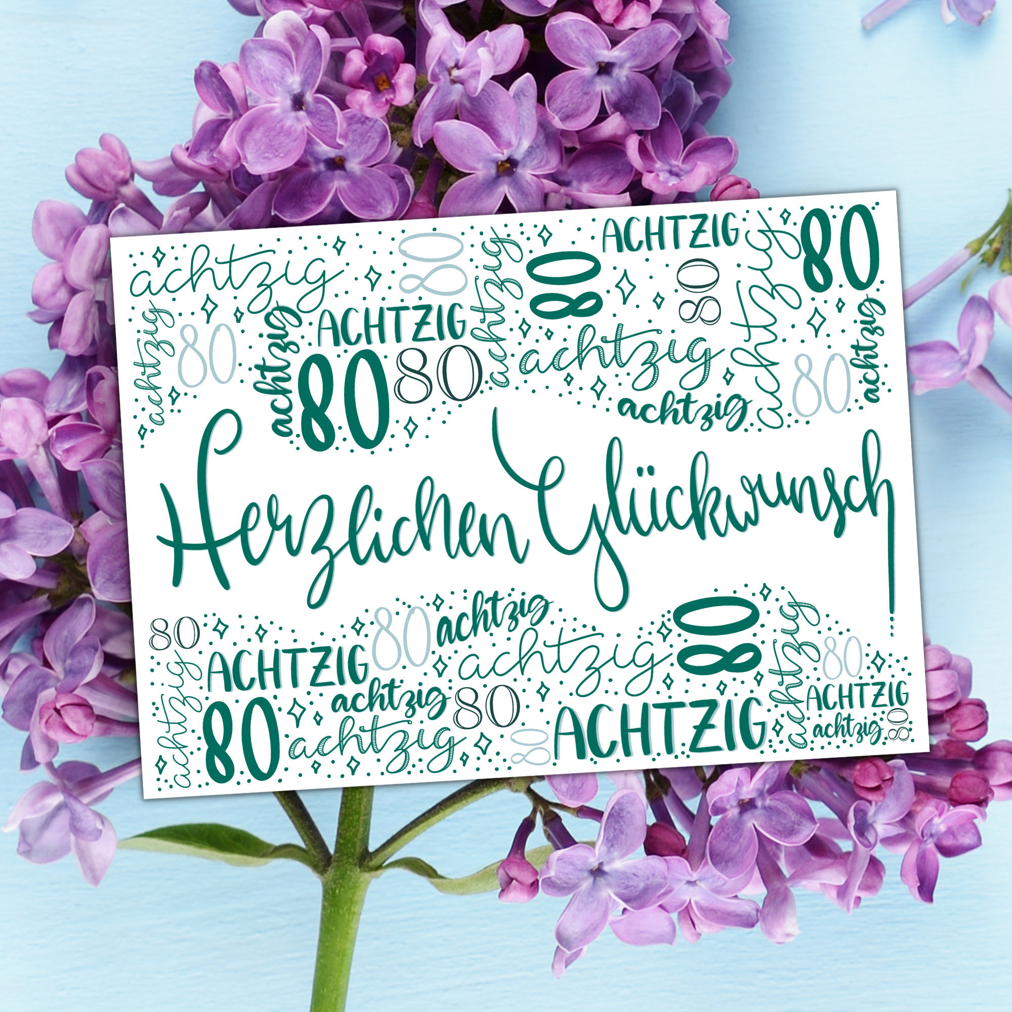 Stilvolle Spruch Zum 80 Geburtstag Karte Fotos