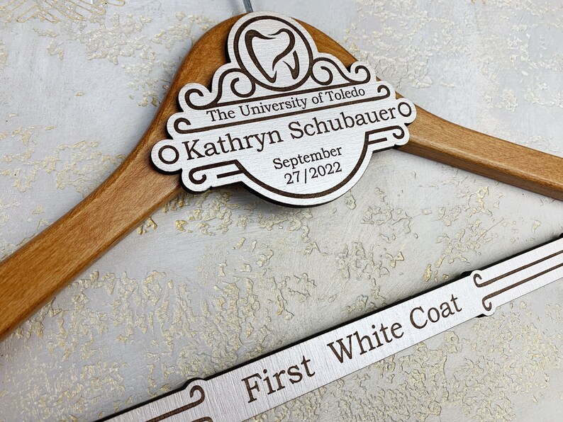 1st White Coat Hanger, Dental School White Coat Ceremony Gift, Custom ...