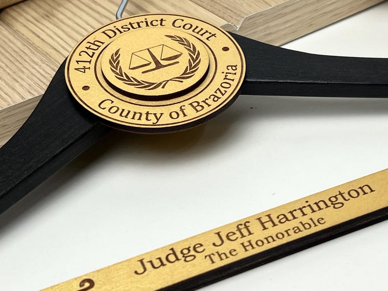 Personalized Judge Robe Hanger: Scales of Justice Engraved Wooden Gift ...