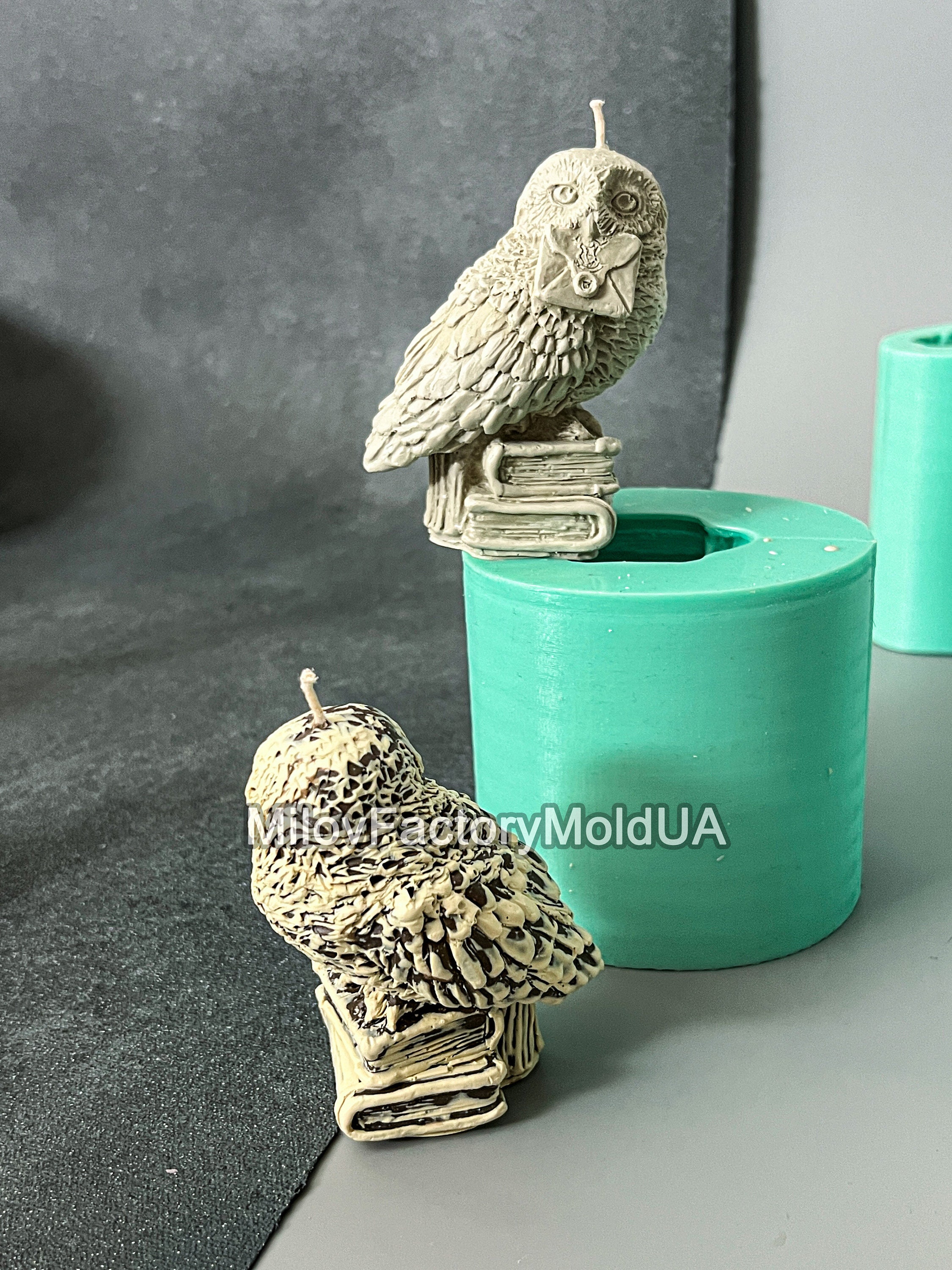 Owl With Letter Candle Silicone Mold Magic Candle Mold Owl Silicone ...