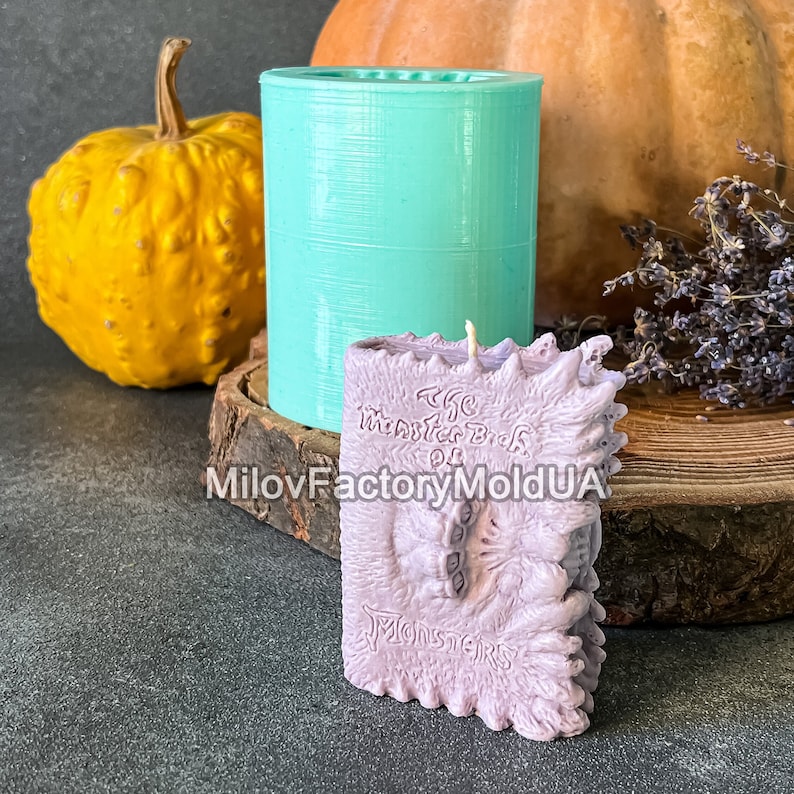 Magic Book With Tooth Candle Silicone Mold Witch's Magic Book Mold Book ...