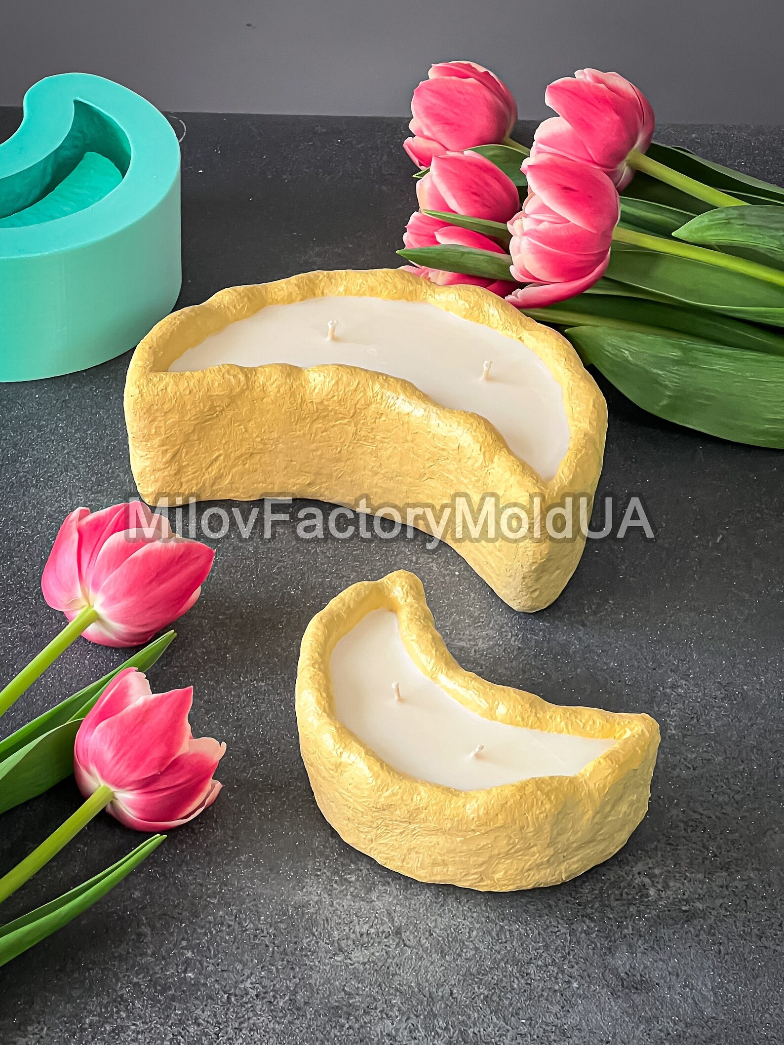Concrete Moon Mold - Moon Mold for Plaster - Moon Mold for Gypsum ...