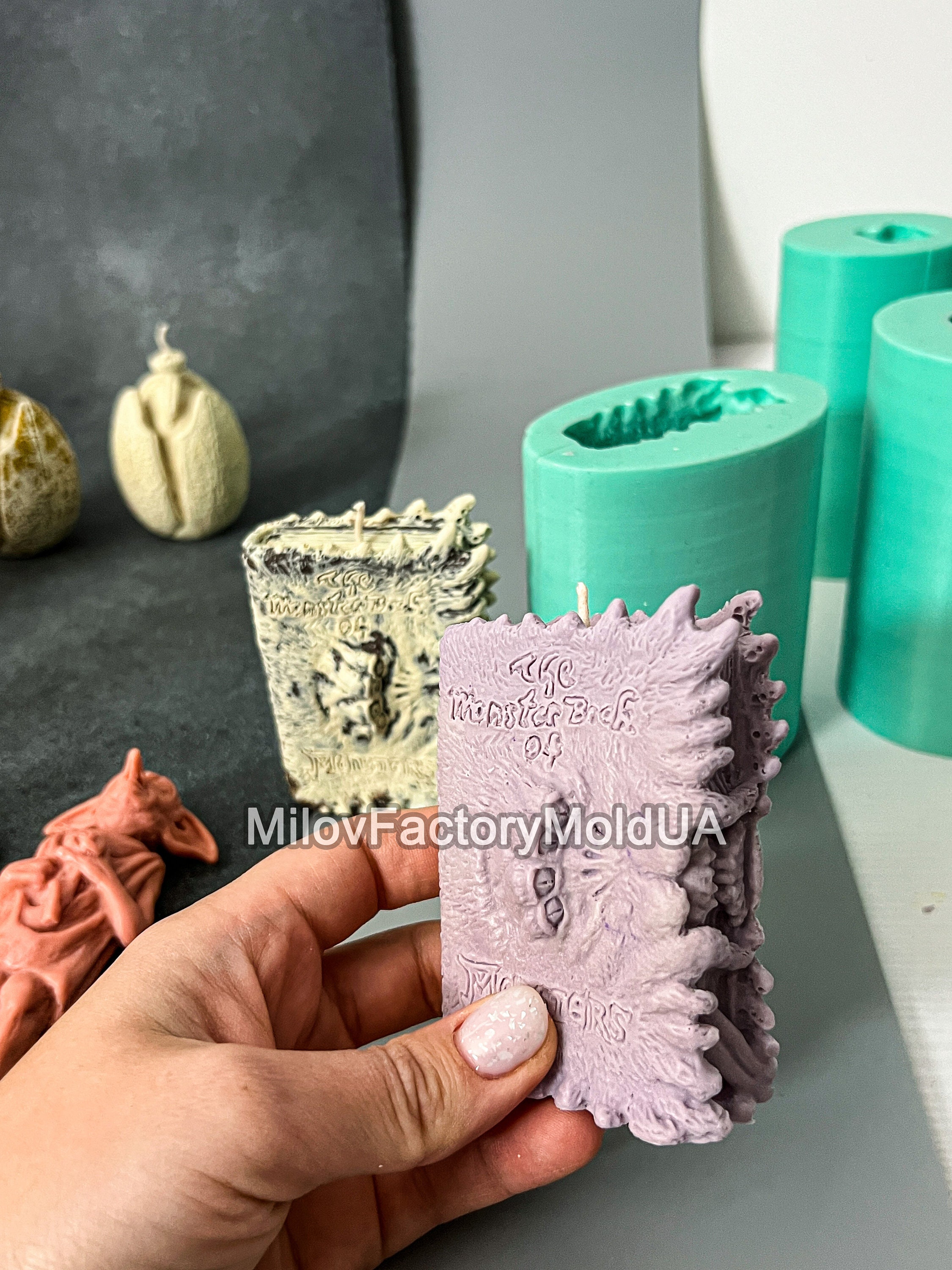 Magic Book With Tooth Candle Silicone Mold Witch's Magic Book Mold Book ...