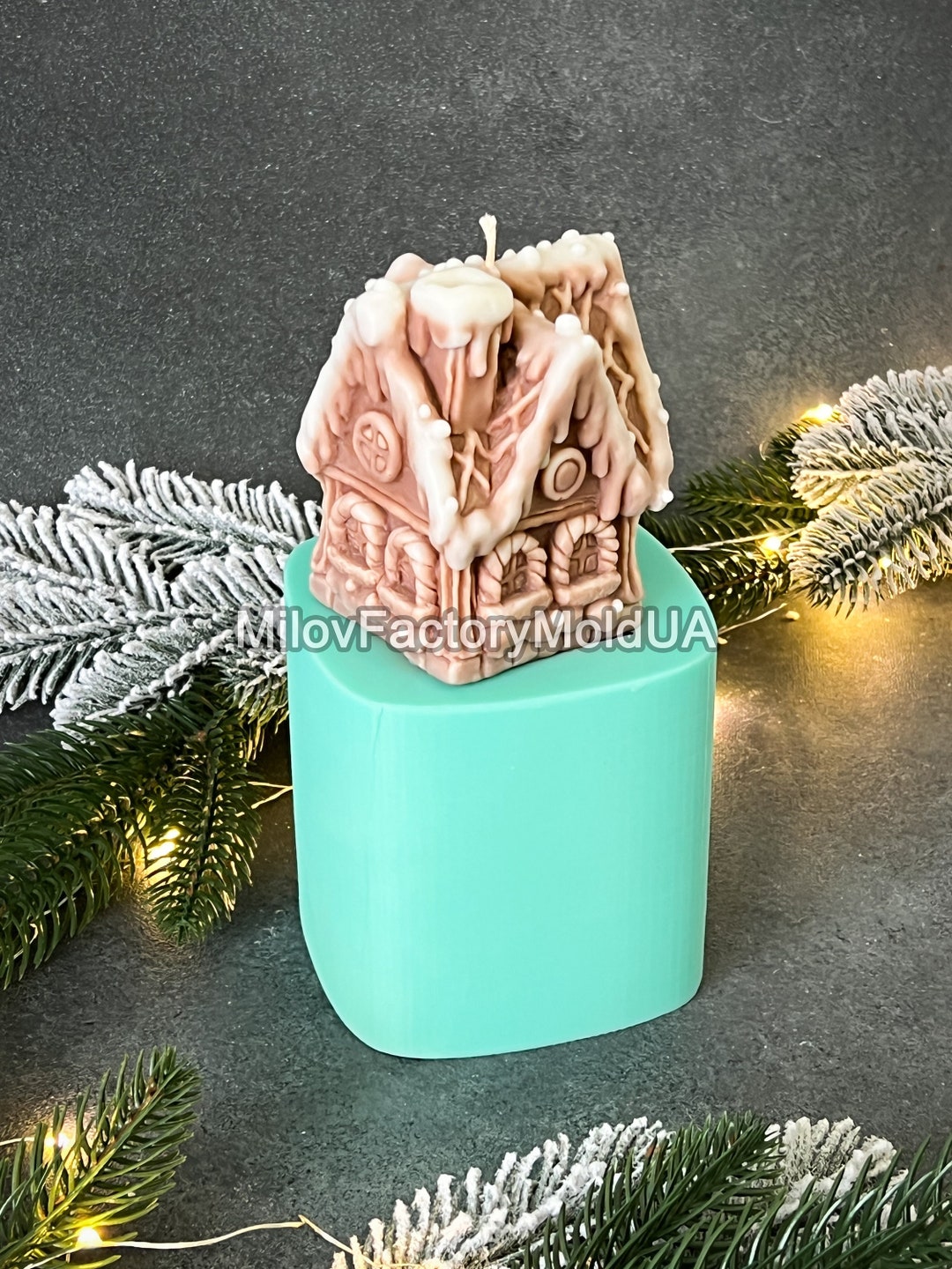 Big Gingerbread House Candle Mold - 3D Christmas House Mold - Christmas ...