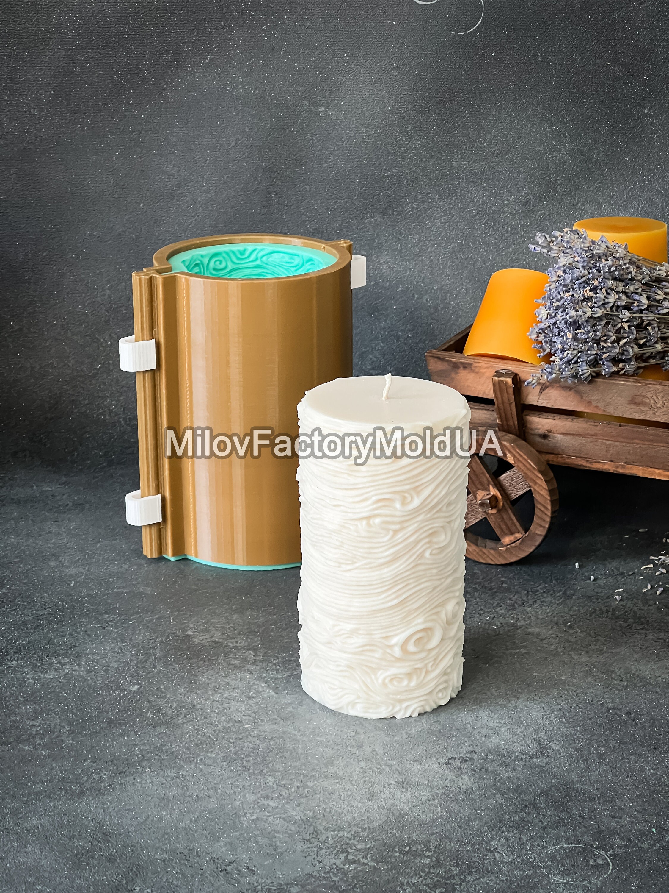 Exclusive Cylinder Molds Waves - Pillar Mold Silicone - Unique Pillar ...