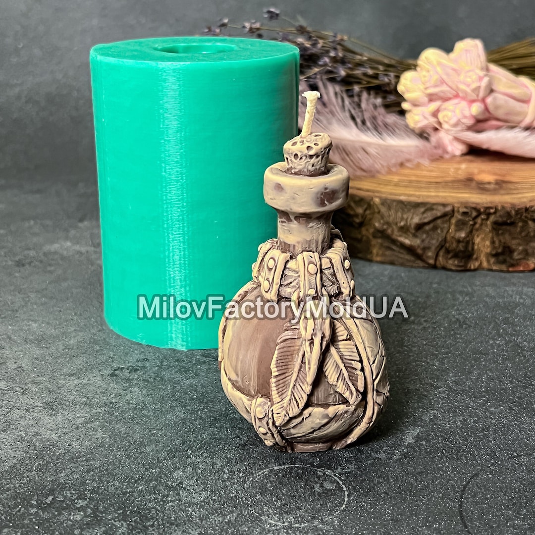 Magic Potion With Scull Candle Silicone Mold Witch's Magic Potion Mold ...