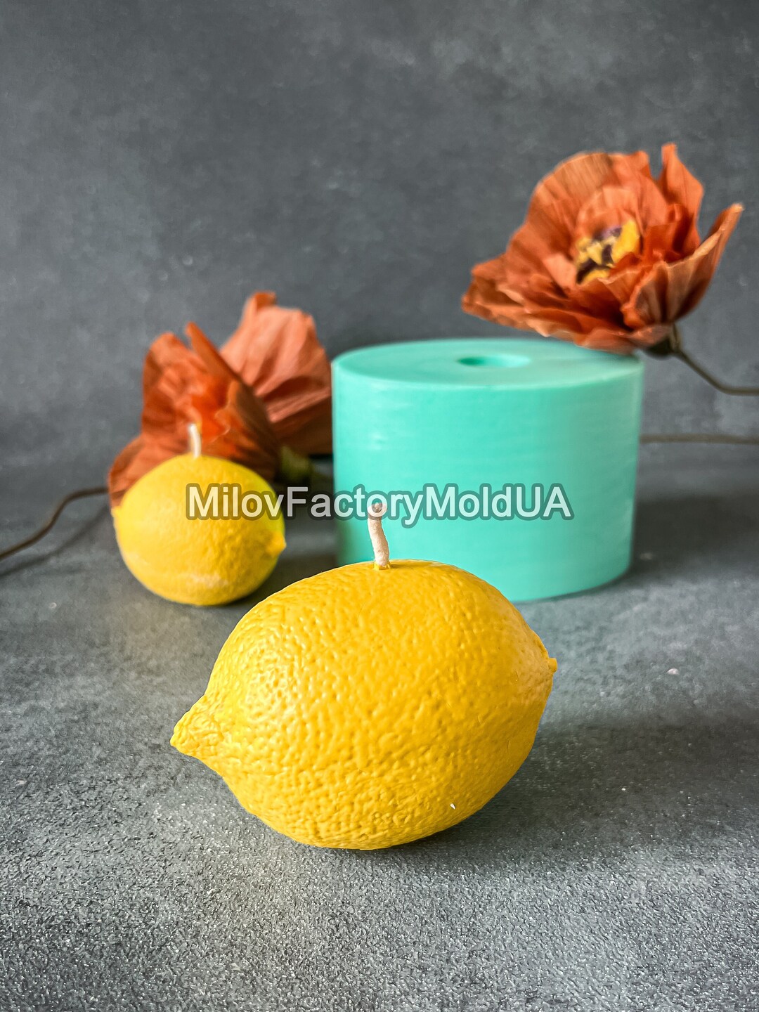 3D Lemon Silicone Mold Lemon Candle Mold Soap Silicone Mold Lemon Fruit ...