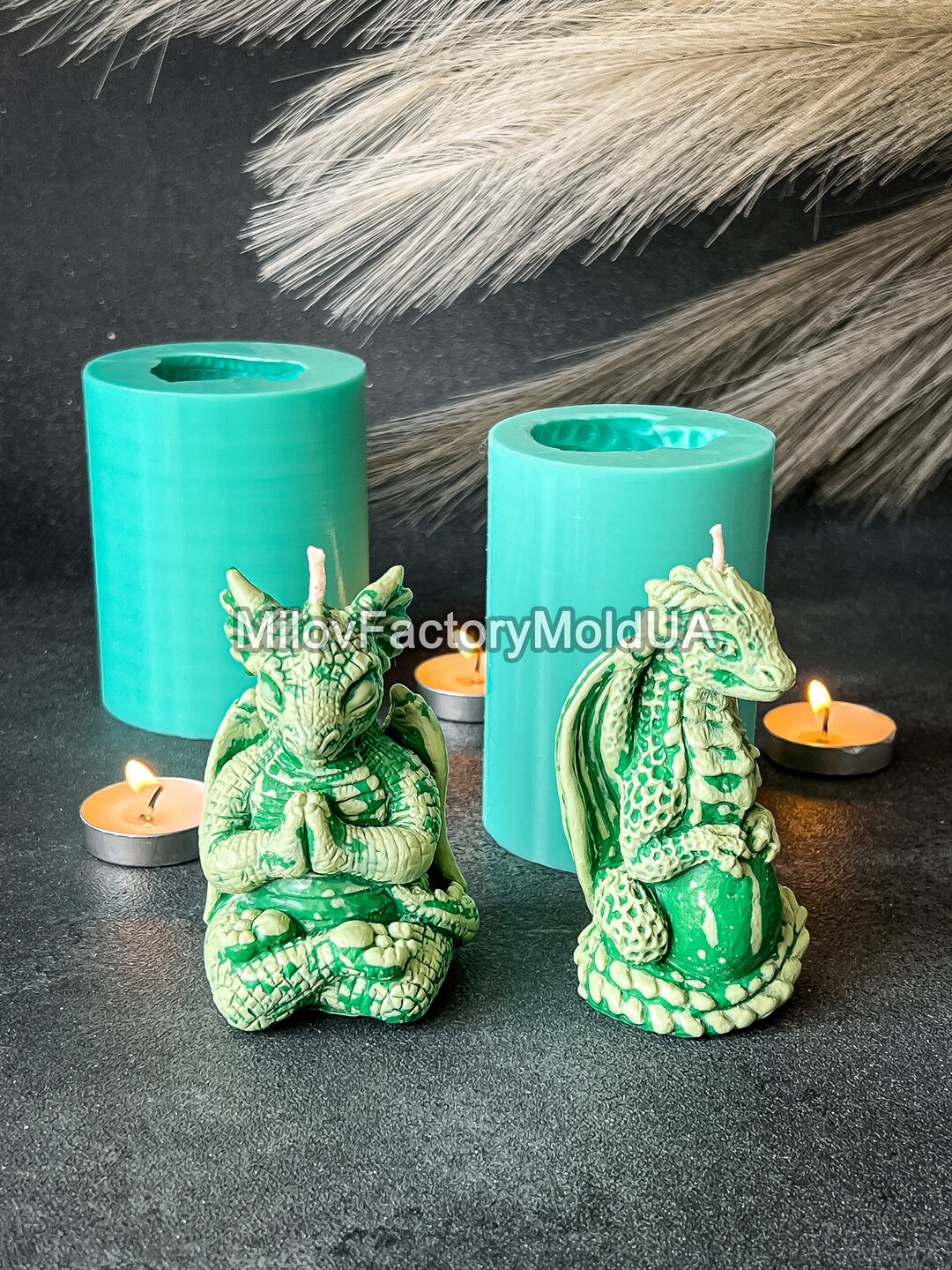 3D Dragon Mold Meditating Dragon Silicone Mold New Year Silicone Mold ...